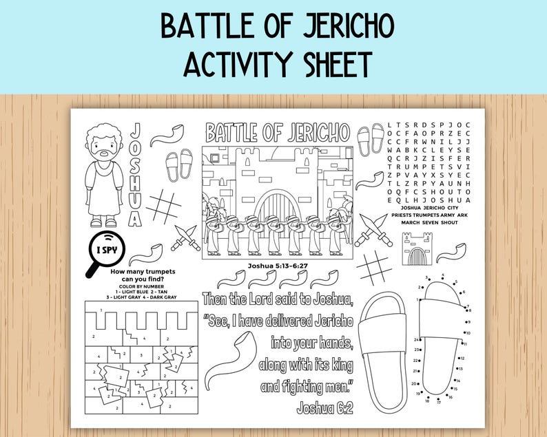 Walls of Jericho Activity Sheet, Battle of Jericho, Sunday School ...