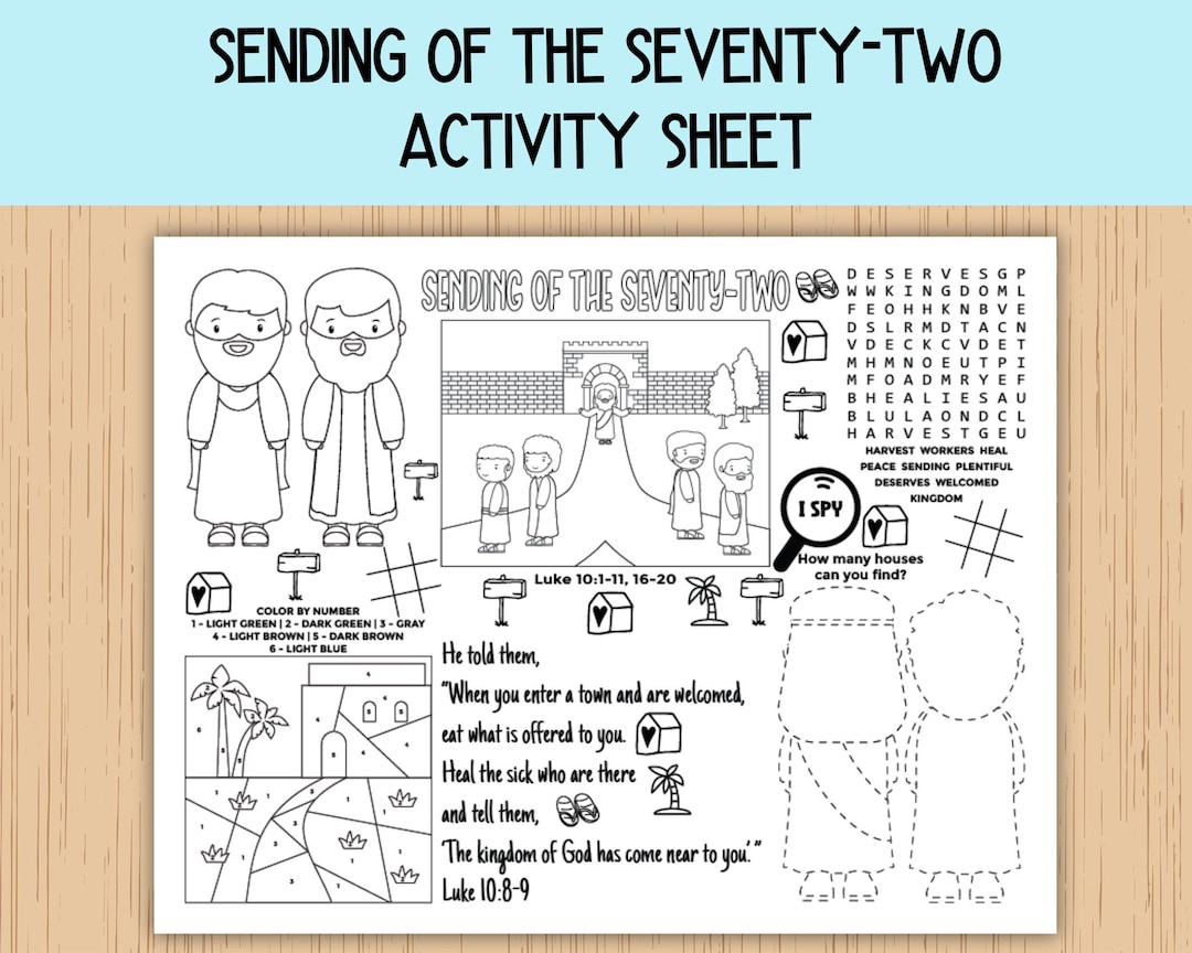 Sending of the Seventy-two Activity Sheet, Children's Church Activity ...