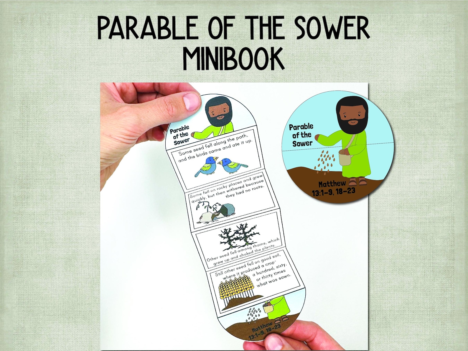 Parable of the Sower Minibook, Bible Story Craft, Sunday School ...