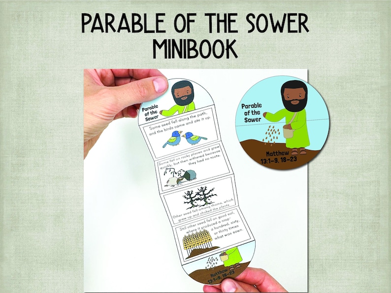 Parable of the Sower Minibook, Bible Story Craft, Sunday School ...