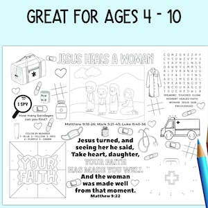 Jesus Heals a Sick Woman Activity Sheet, Children's Church Activity ...