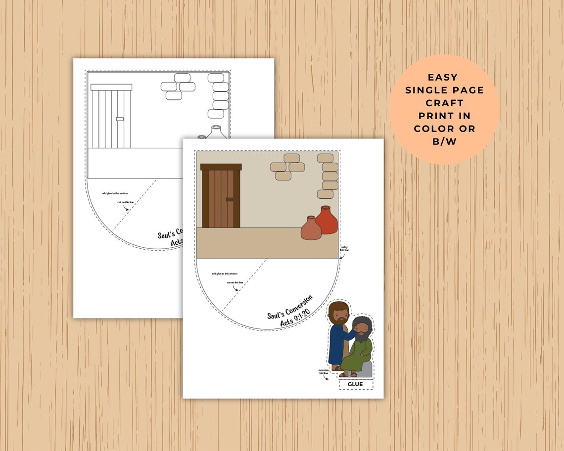 Saul's Conversion 3D Craft, Saul on the Road to Damascus Craft, Ananias ...