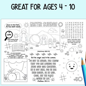 Easter Sunday Activity Sheet, Children's Church Activity, Bible ...