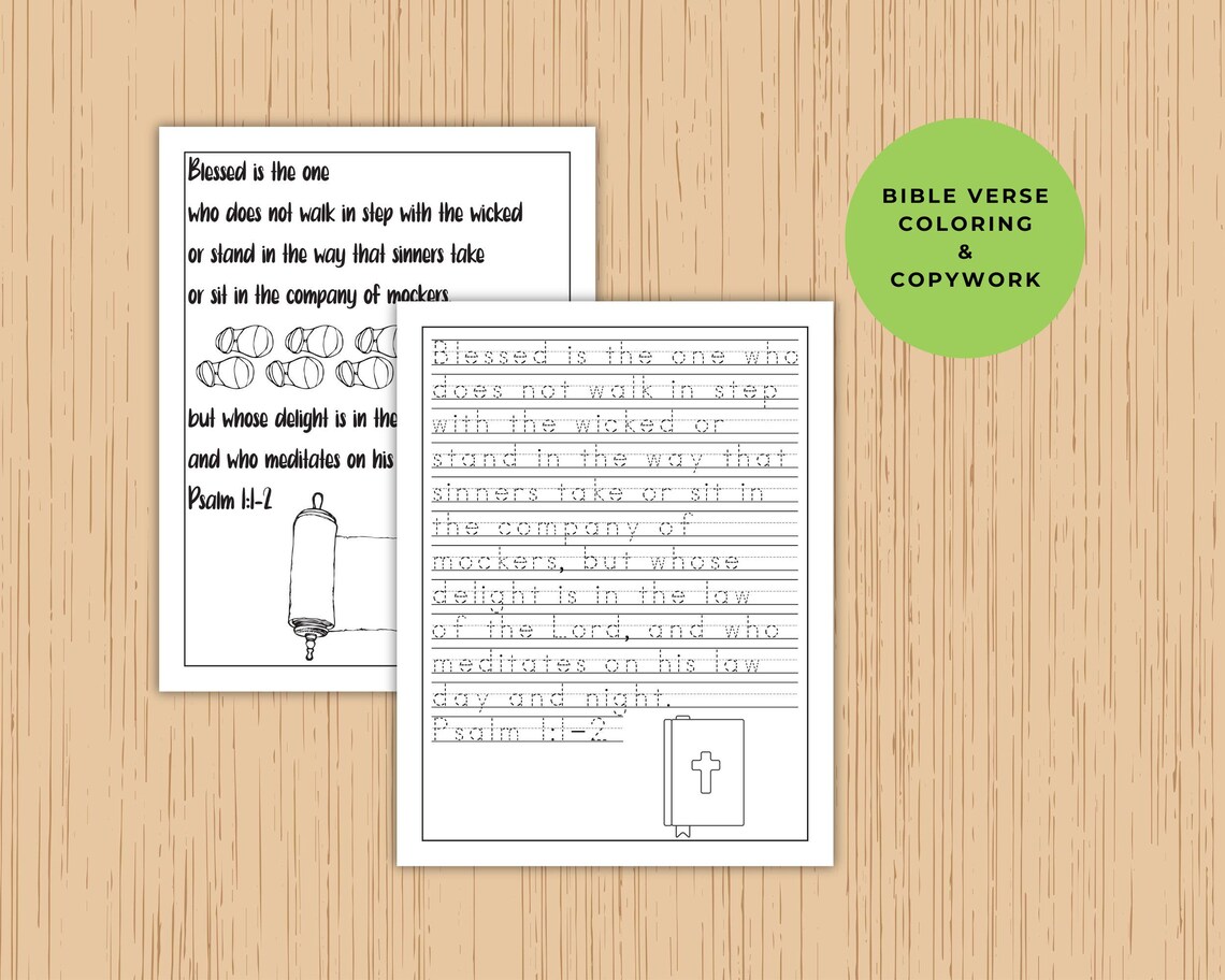 Psalm 1 Activity Pages, Delight in the Law of the Lord, Sunday School ...