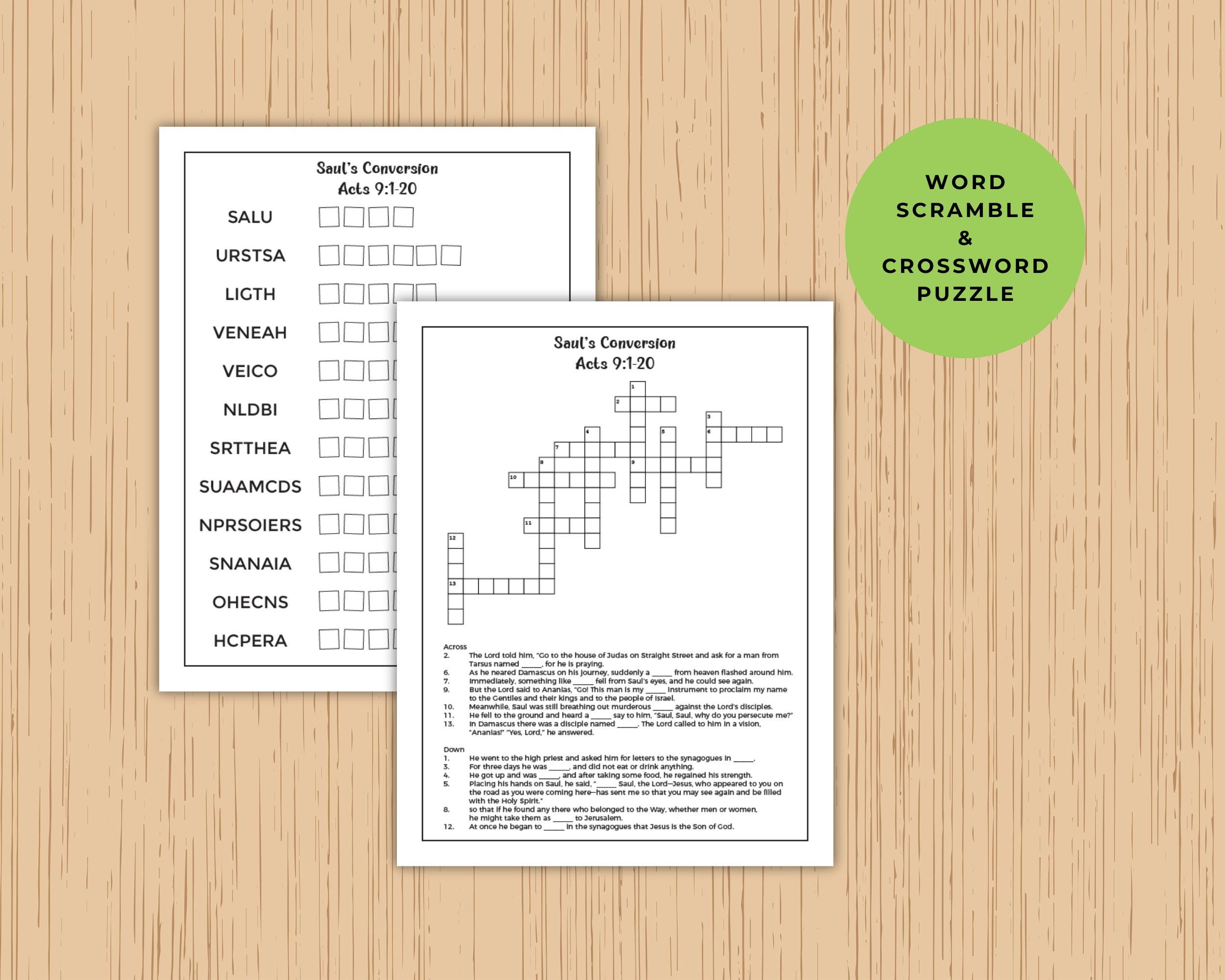 Saul's Conversion Activity Pages, Saul on the Road to Damascus, Sunday ...