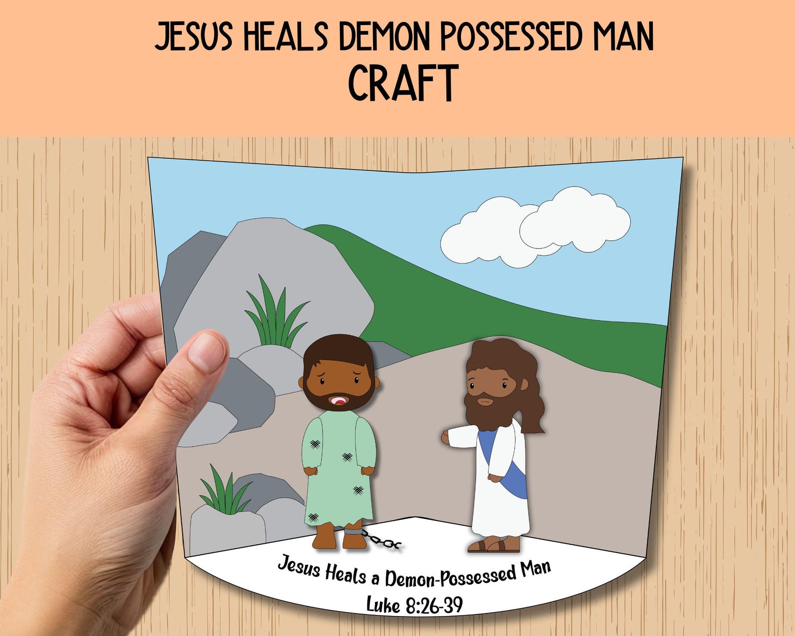 Jesus Heals a Demon-possessed Man 3D Craft, Sunday School, Bible Class ...