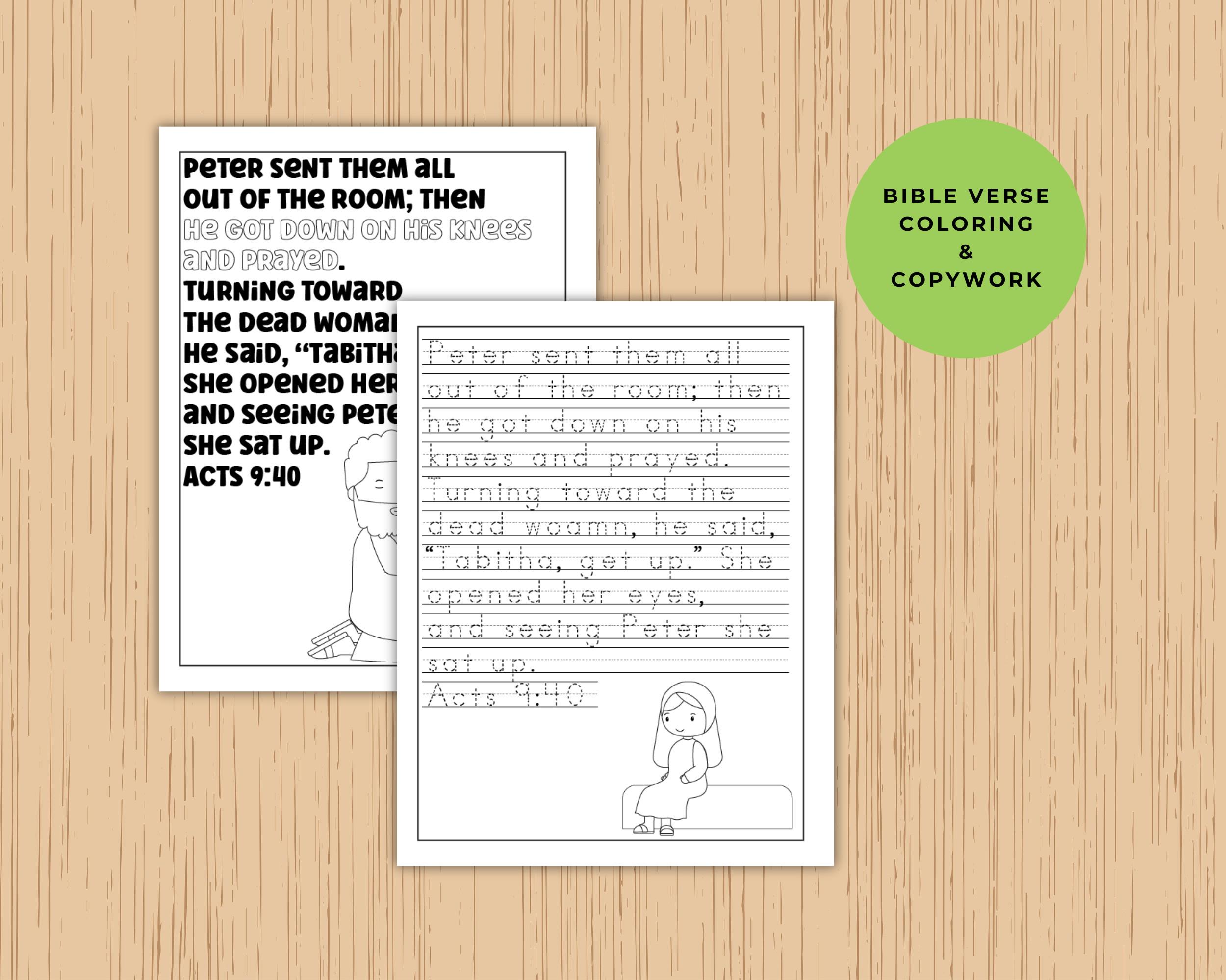 Peter Raises Dorcas Activity Pages, Dorcas Restored to Life, Sunday ...