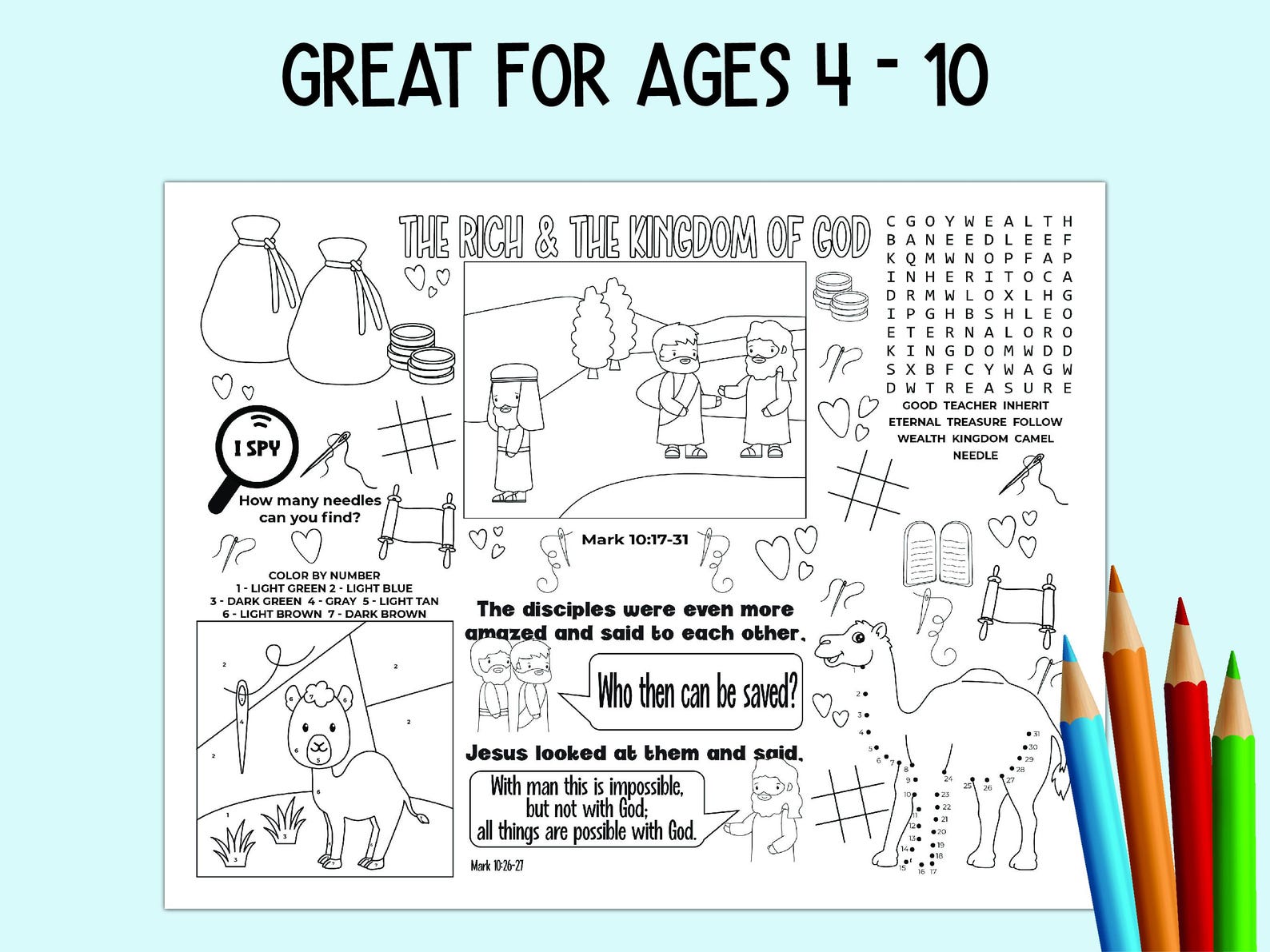 The Rich and the Kingdom of God Activity Sheet, Children's Church ...