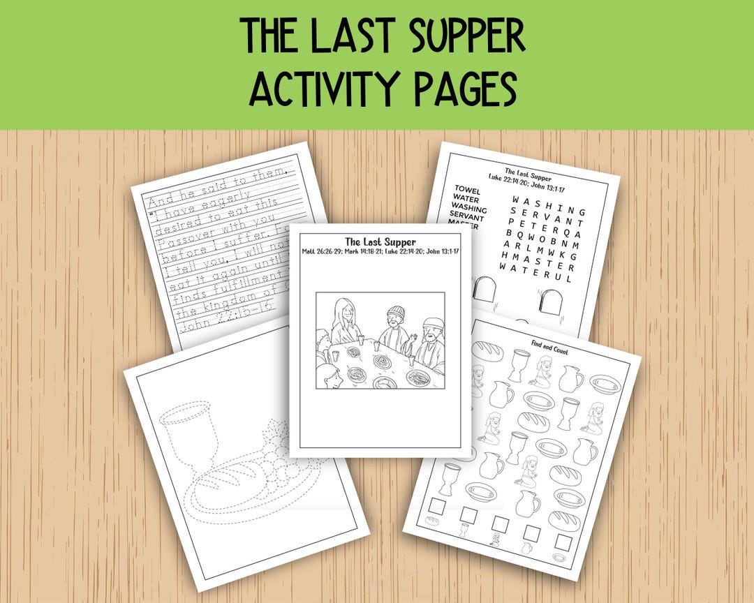 The Last Supper Activity Pages, Holy Week Activities, Maundy Thursday ...