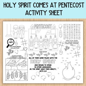 Pentecost Activity Sheet, Children's Church Activity, Bible Activity ...
