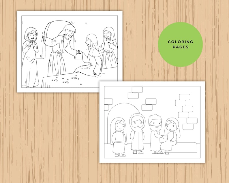 Peter Raises Dorcas Activity Pages, Dorcas Restored to Life, Sunday ...