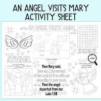 Printable Angel Gabriel Visits Mary Agamograph, Sunday School Nativity ...