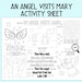 An Angel Visits Mary Activity Sheet, Children's Church Activity, Bible ...