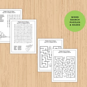 Parable of the Lost Sheep Activity Pages, Sunday School Activities ...