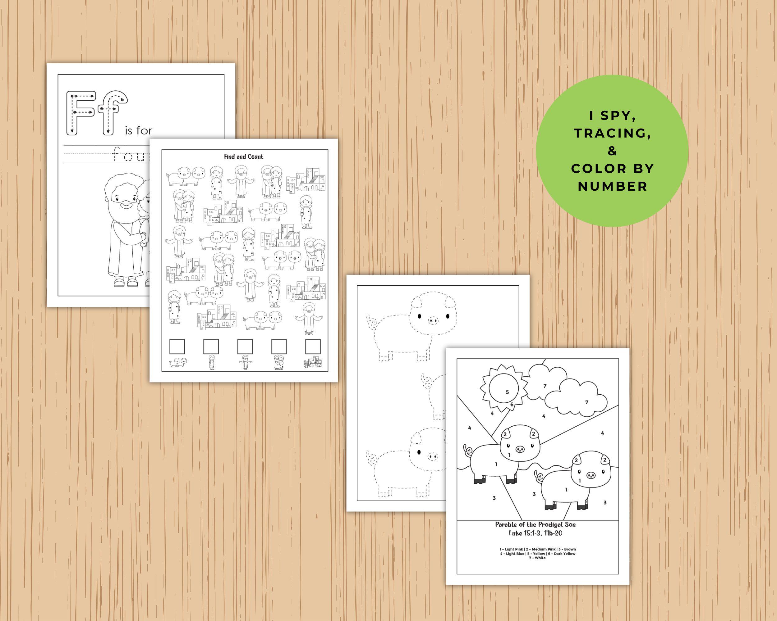 Parable of the Prodigal Son Activity Pages, Sunday School Activities ...