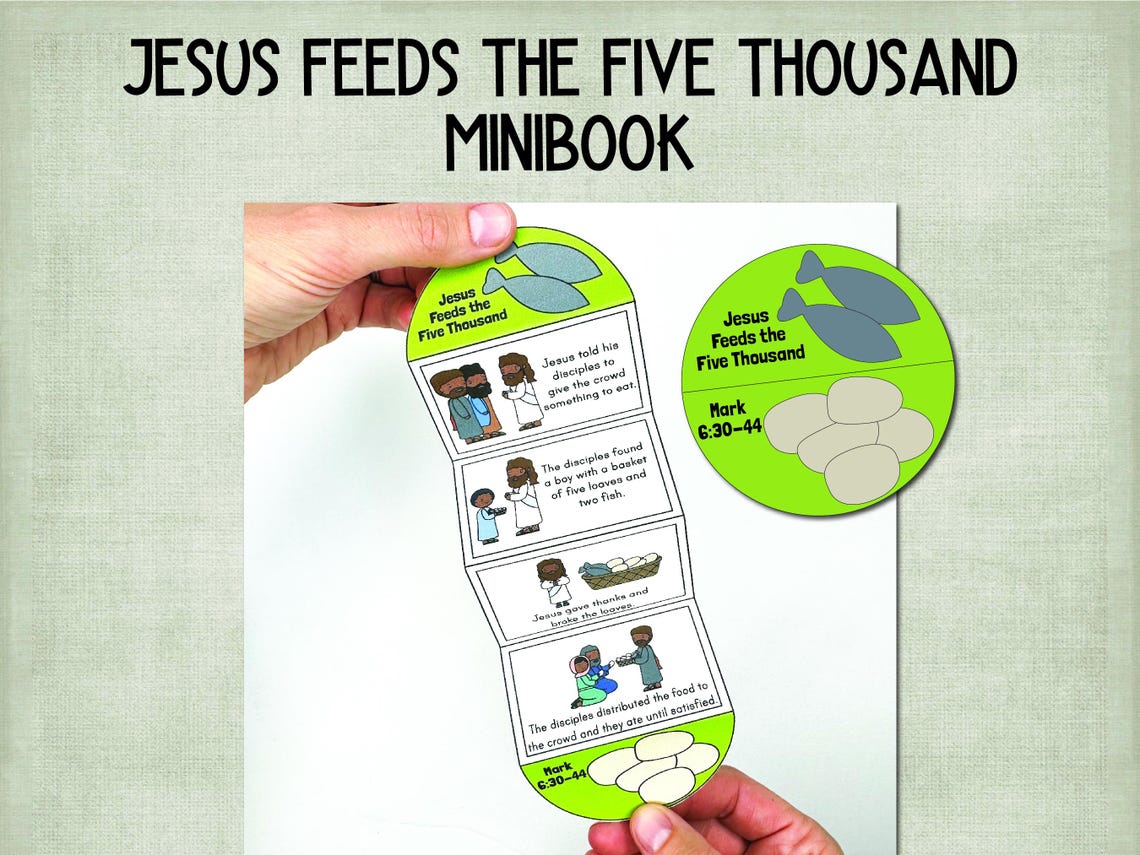 Jesus Feeds the 5000 Minibook, Bible Story Craft, Sunday School ...