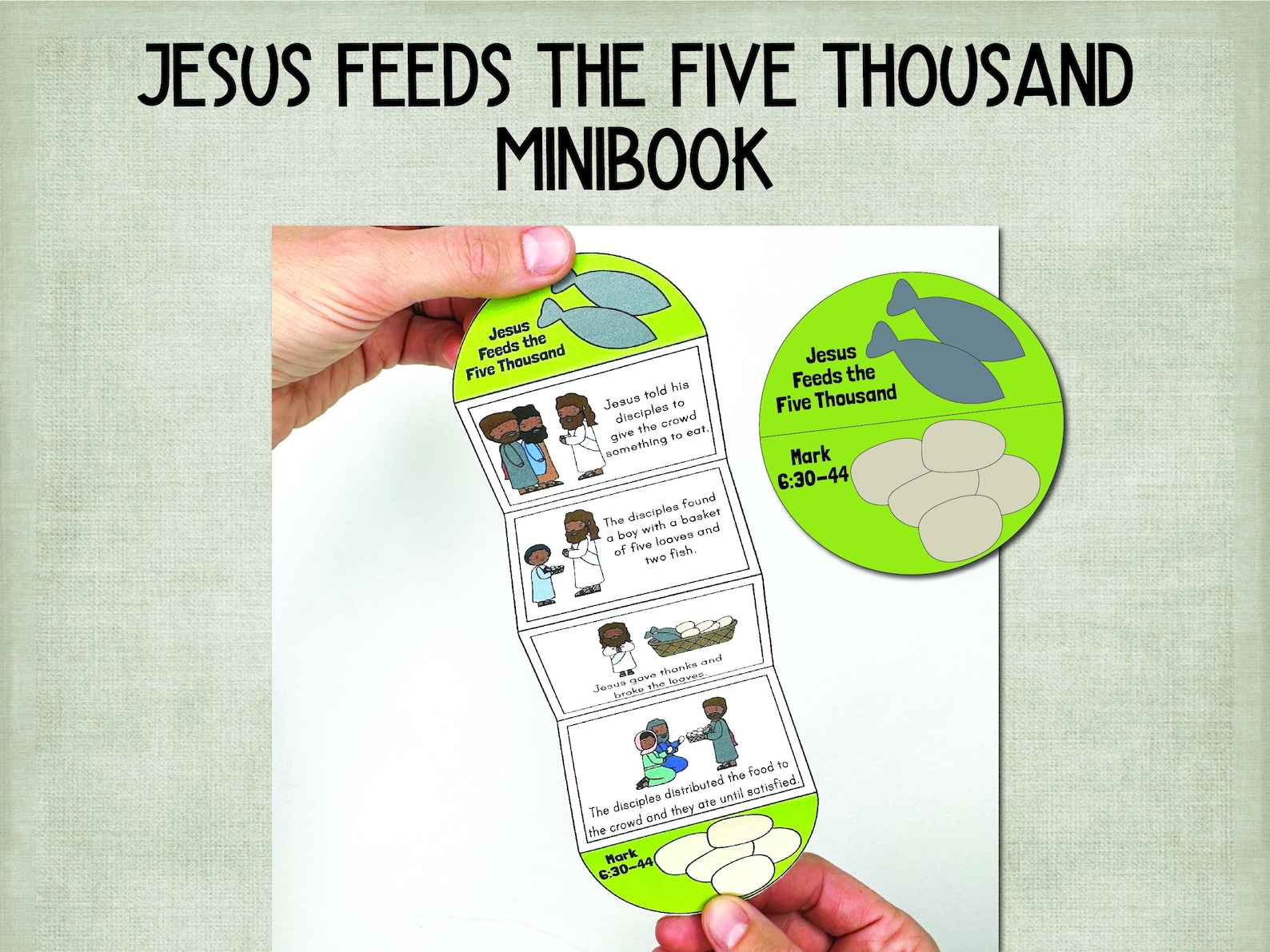 Jesus Feeds the 5000 Minibook, Bible Story Craft, Sunday School ...