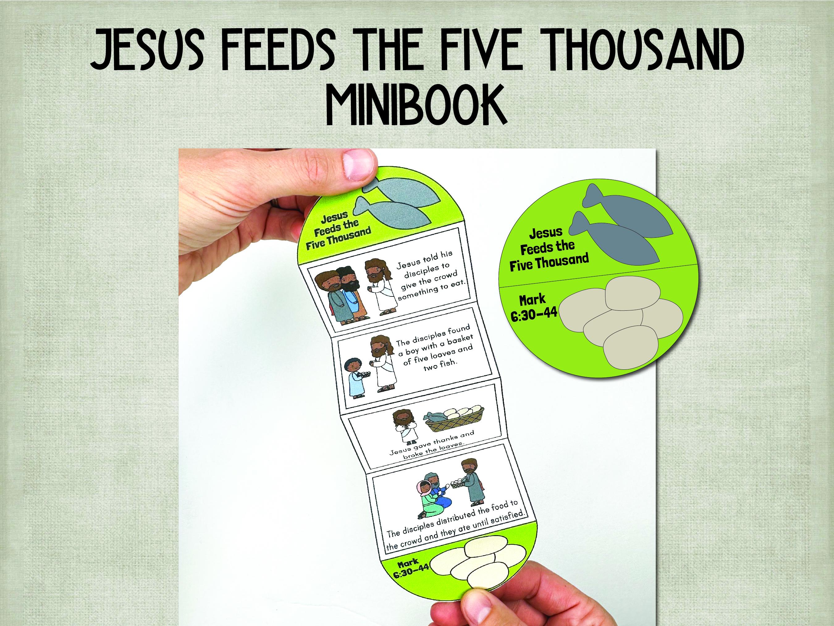 Jesus Feeds the 5000 Minibook, Bible Story Craft, Sunday School ...