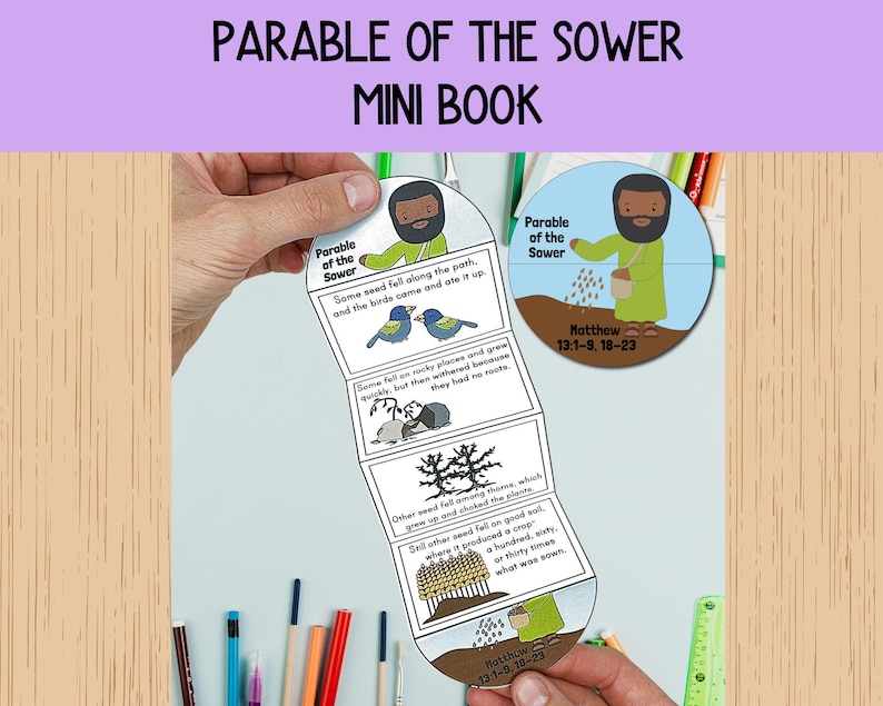 Parable of the Sower Mini Book, Bible Story Craft, Sunday School ...