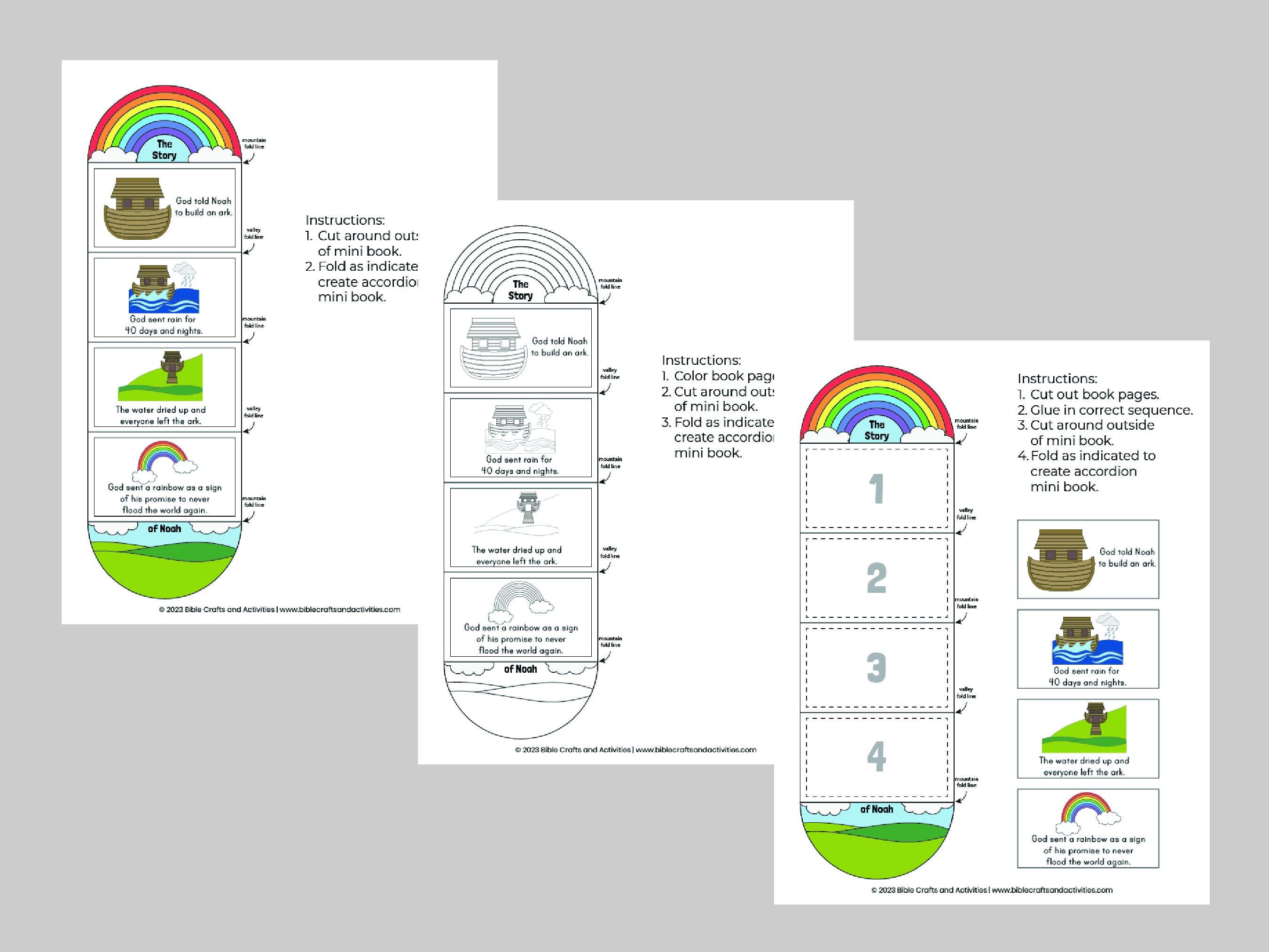 Noah's Ark Minibook, Bible Story Craft, Sunday School Activity ...