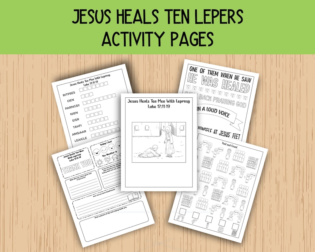 Jesus Heals Ten Lepers Activity Pages, One Man Said Thank You, Sunday ...