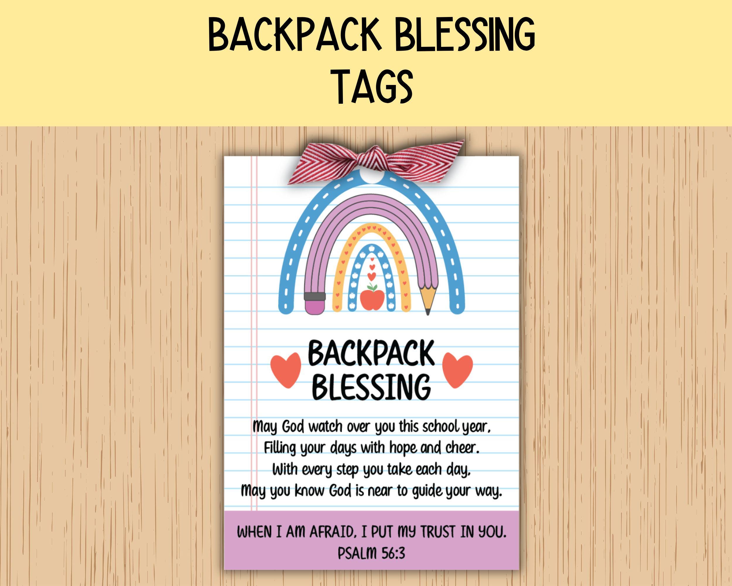 Printable Backpack Blessing Tags, Back to School Prayer, Blessing of ...