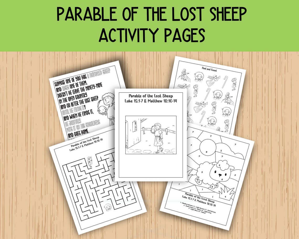 Parable of the Lost Sheep Activity Pages, Sunday School Activities ...