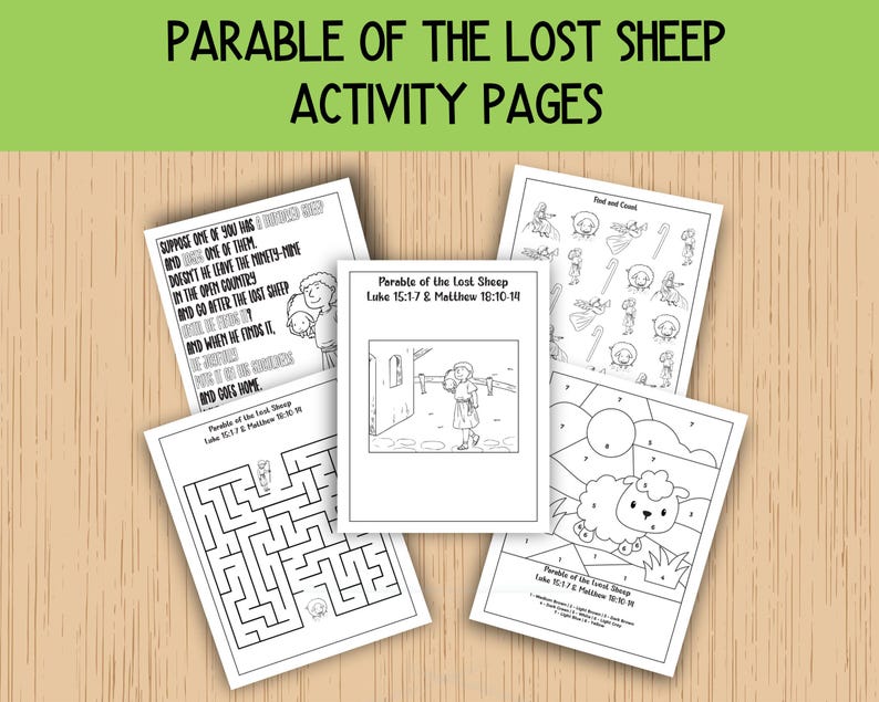 Parable of the Lost Sheep Activity Pages, Sunday School Activities, Bible Class Lesson Pages ...