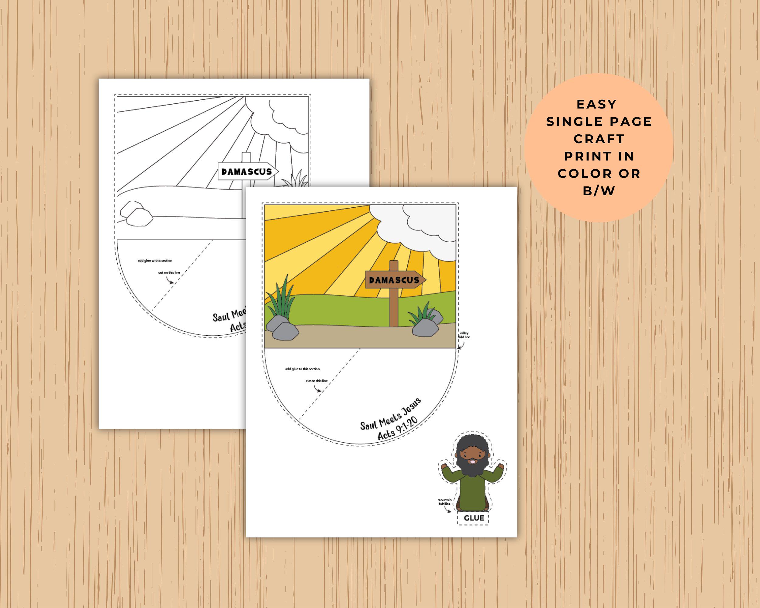 Saul Meets Jesus 3D Craft, Saul on the Road to Damascus Craft, Sunday ...