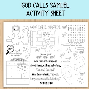 God Calls Samuel Activity Sheet, Samuel Listens, Children's Church ...