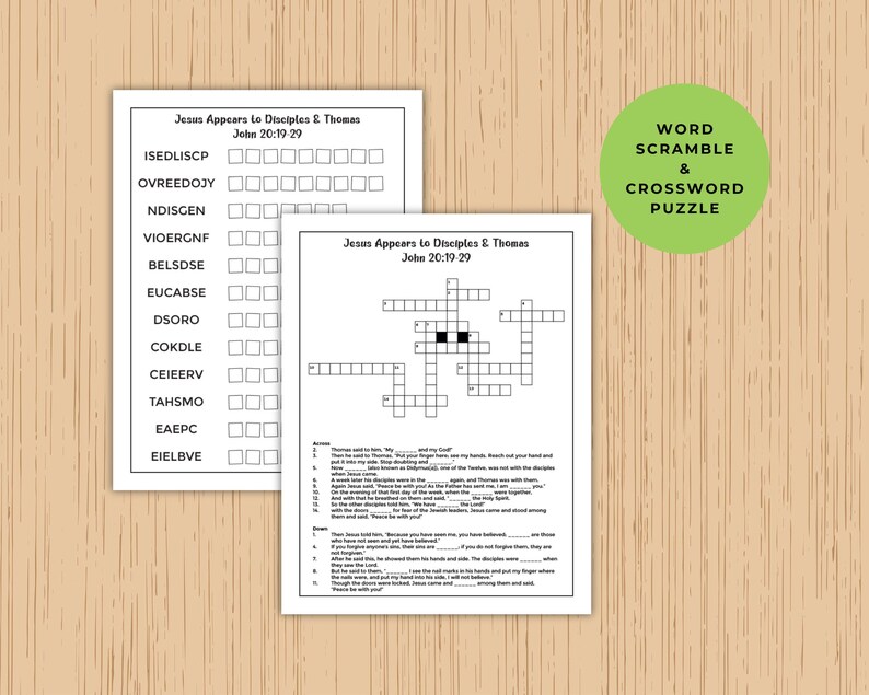 Jesus Appears to Disciples and Thomas Activity Pages, Holy Week ...