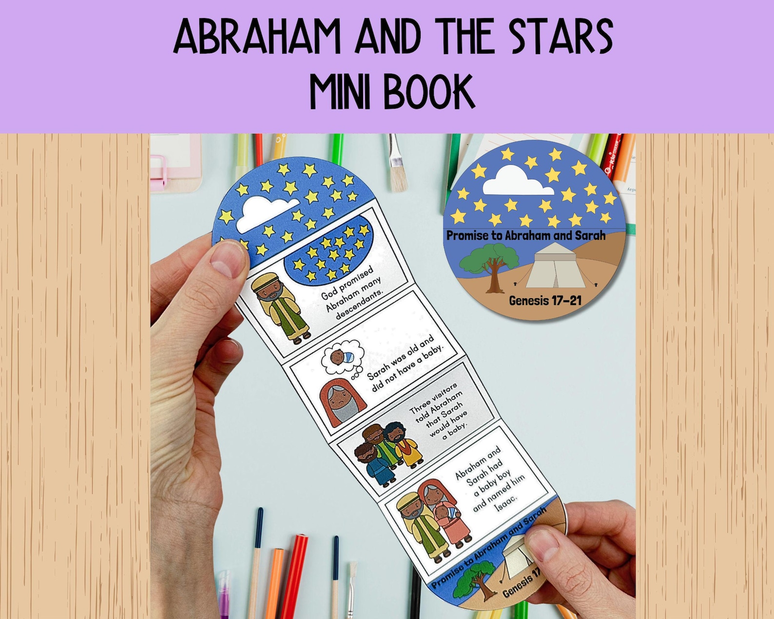 Abraham and the Stars Mini Book, Promise to Abraham and Sarah, Father ...