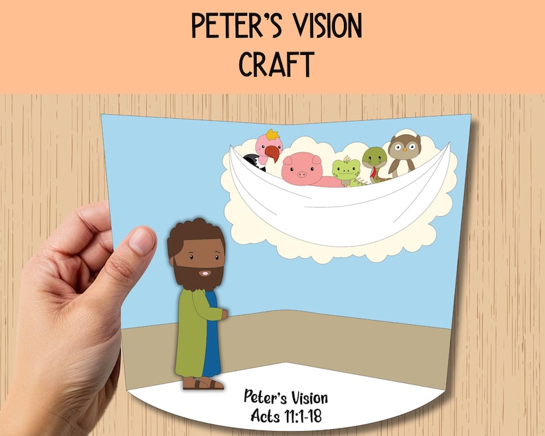 Peter's Vision 3D Craft, Peter and Cornelius, Sunday School, Bible ...