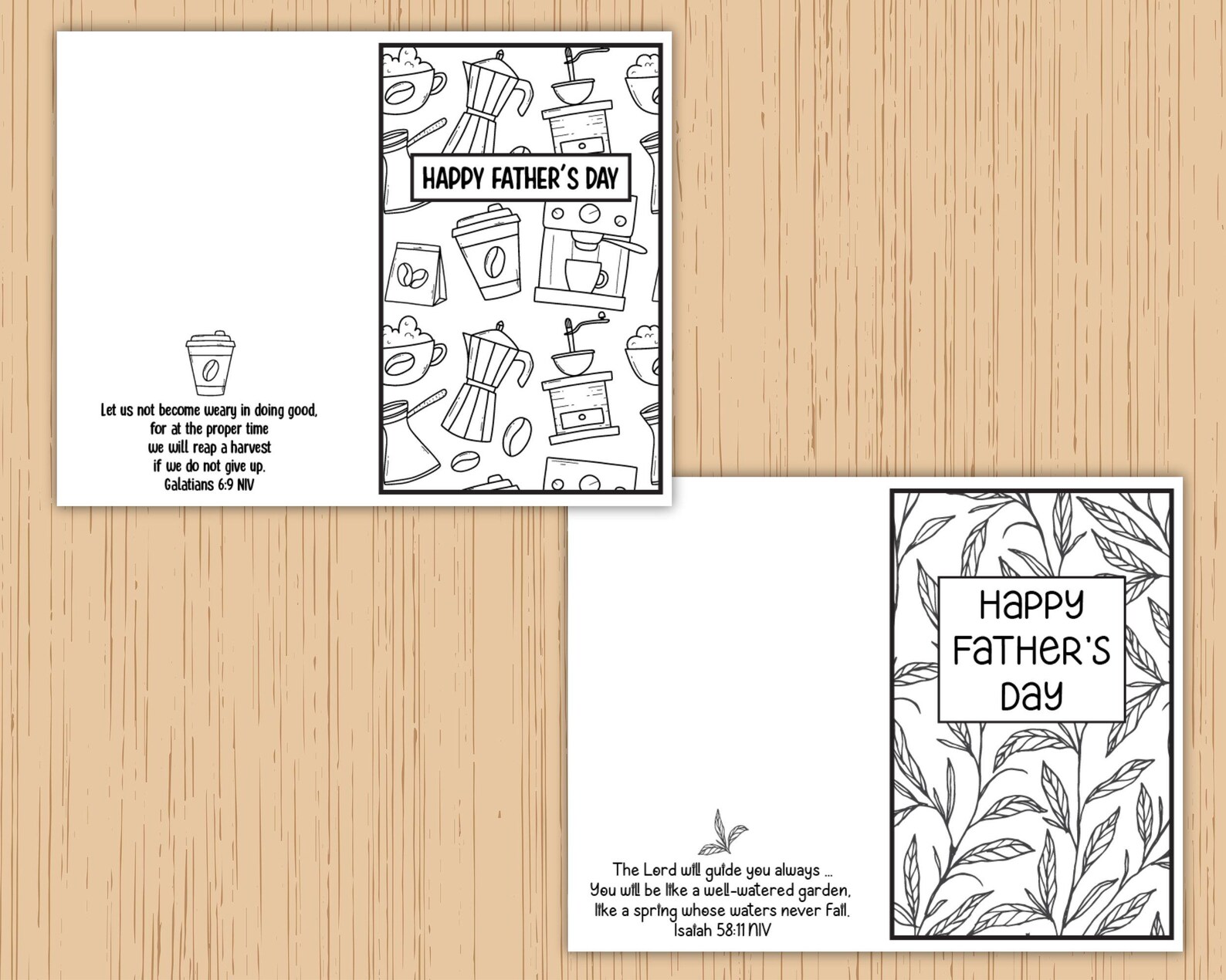 Father's Day Cards to Color, Father's Day Bible Verse Cards, Sunday ...