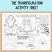 The Transfiguration Activity Sheet, Children's Church, Bible Activity ...