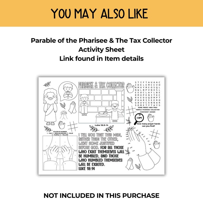 The Pharisee & the Tax Collector 3D Craft, Diorama Craft, Sunday School ...