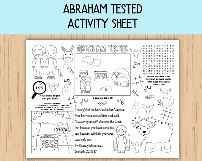 Abraham and Isaac Coloring Page: Bible Story Activity (digital Download ...