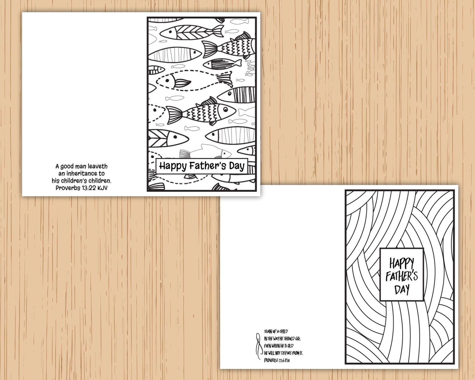 Father's Day Cards to Color, Father's Day Bible Verse Cards, Sunday ...