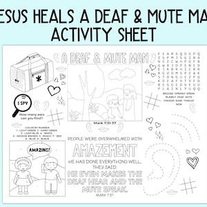 Jesus Heals a Deaf & Mute Man Activity Sheet, Children's Church ...