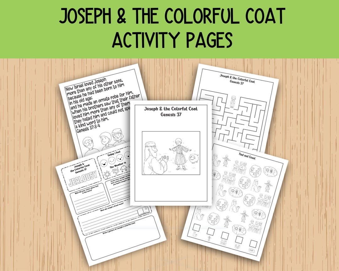 Joseph & the Colorful Coat Activity Pages, Joseph Sold Into Slavery ...