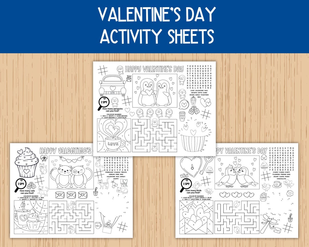 Valentine's Day Activity Sheets, Valentine's Day Color by Number ...