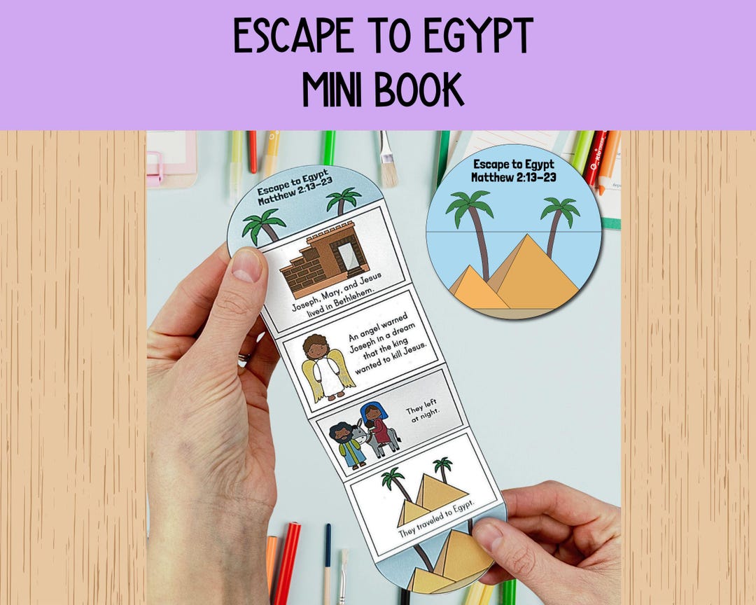 Escape to Egypt Mini Book, Flight Into Egypt Booklet, Matthew 3, Holy ...