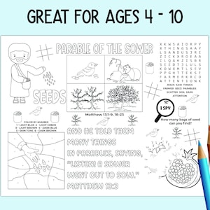 The Parable of the Sower Activity Sheet, Children's Church, Bible ...