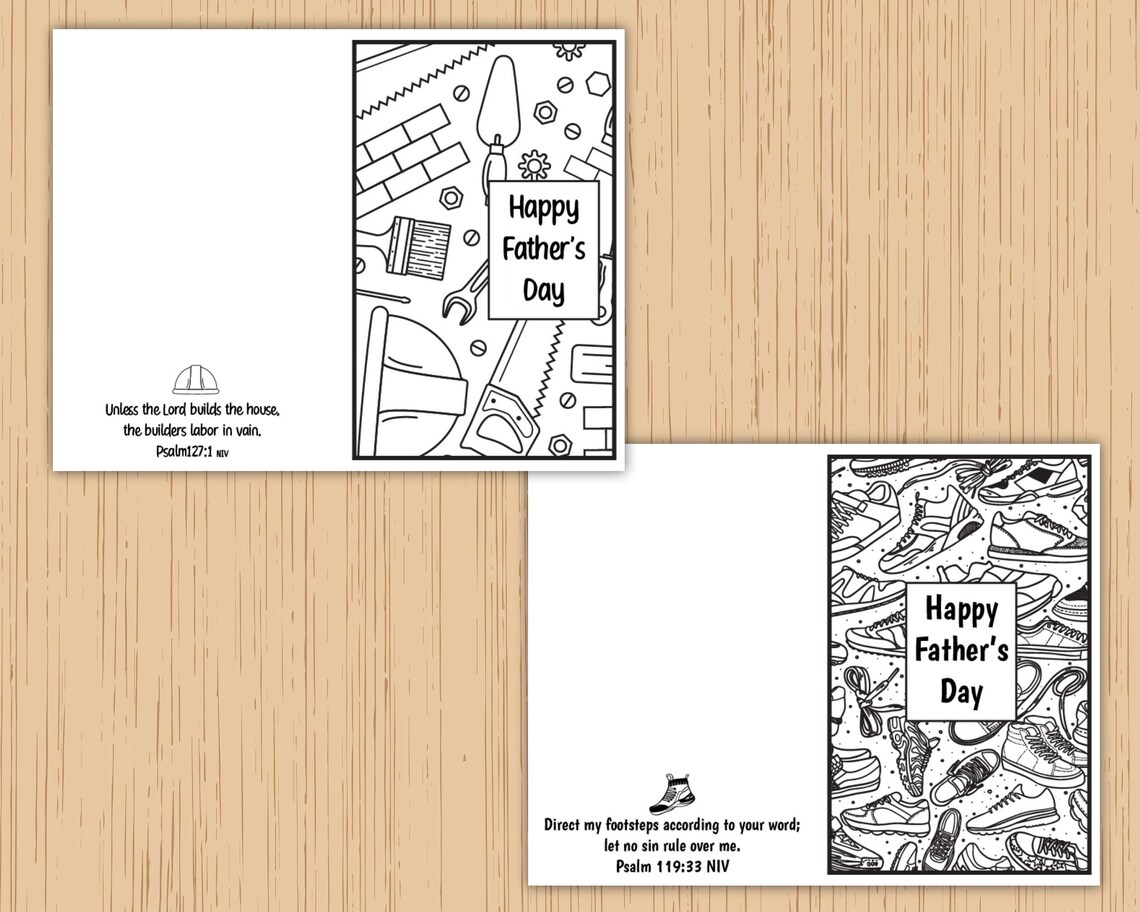 Father's Day Cards to Color, Father's Day Bible Verse Cards, Sunday ...