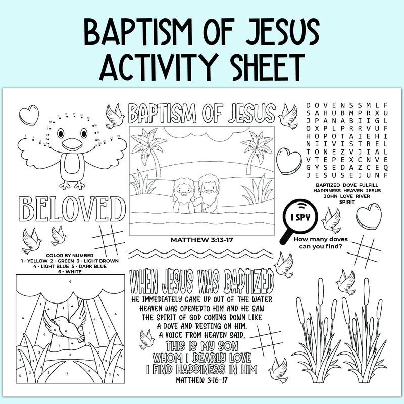 Baptism Girl Activity - Etsy