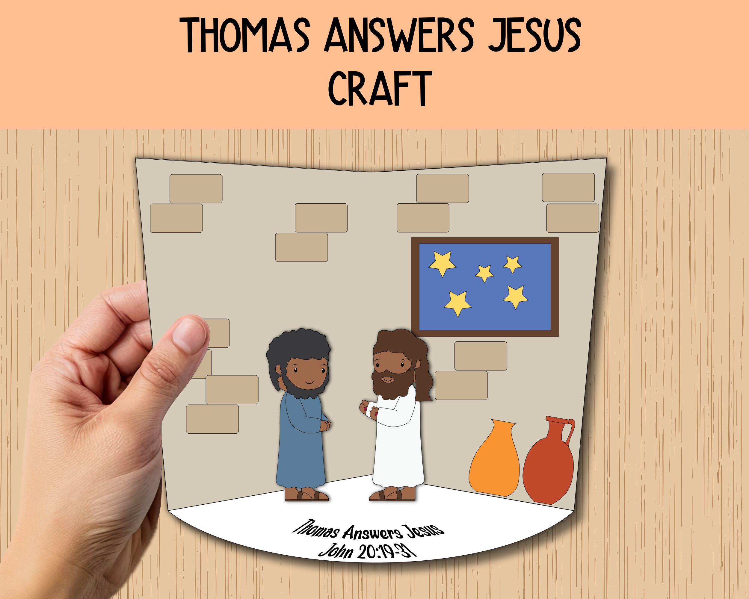 Thomas Answers Jesus 3D Craft, Doubting Thomas Craft, Sunday School ...