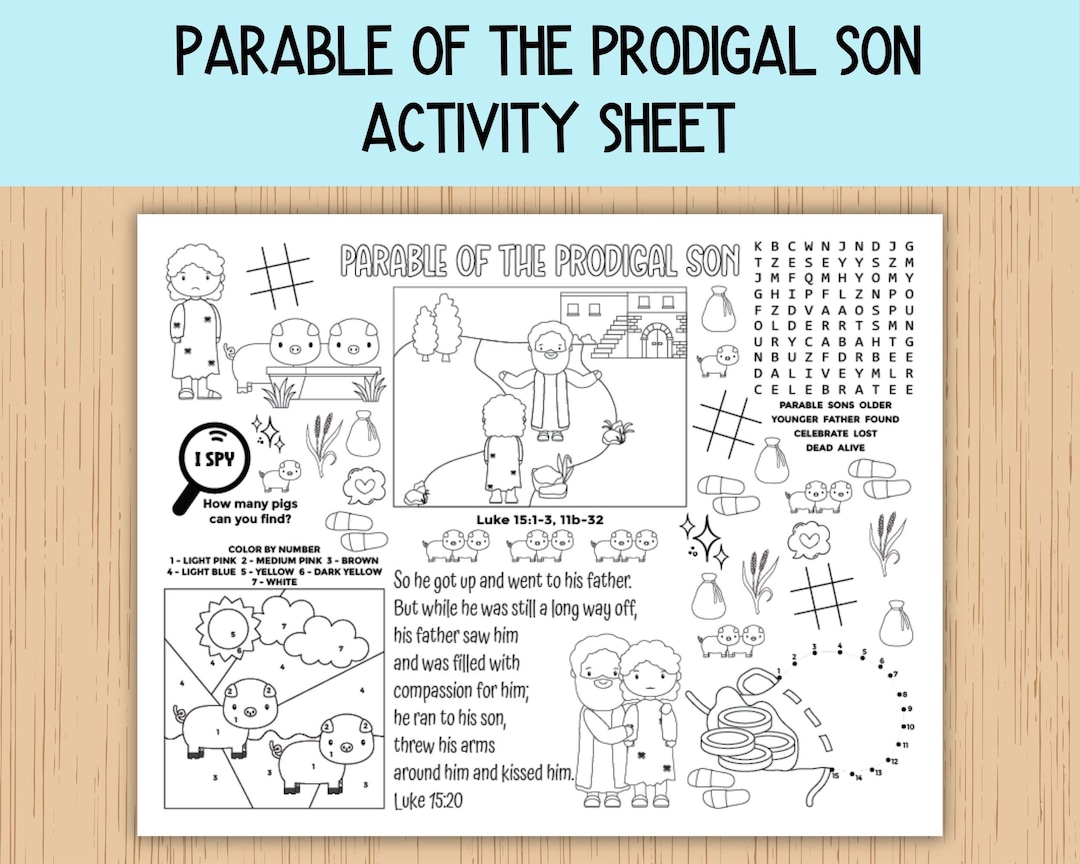 Parable of the Prodigal Son Activity Sheet, Children's Church, Bible ...