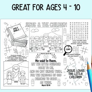 Jesus and the Children Activity Sheet, Children's Church Activity ...