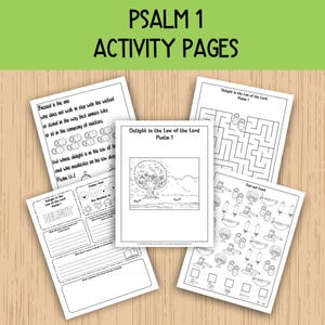 Psalm 1 Activity Pages, Delight in the Law of the Lord, Sunday School ...