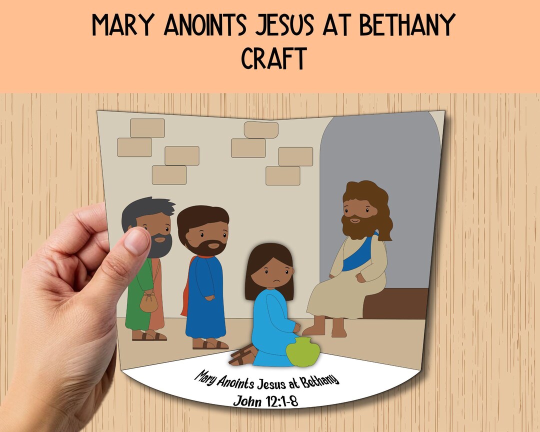 Mary Anoints Jesus 3D Craft, Jesus Anointed at Bethany, Sunday School ...